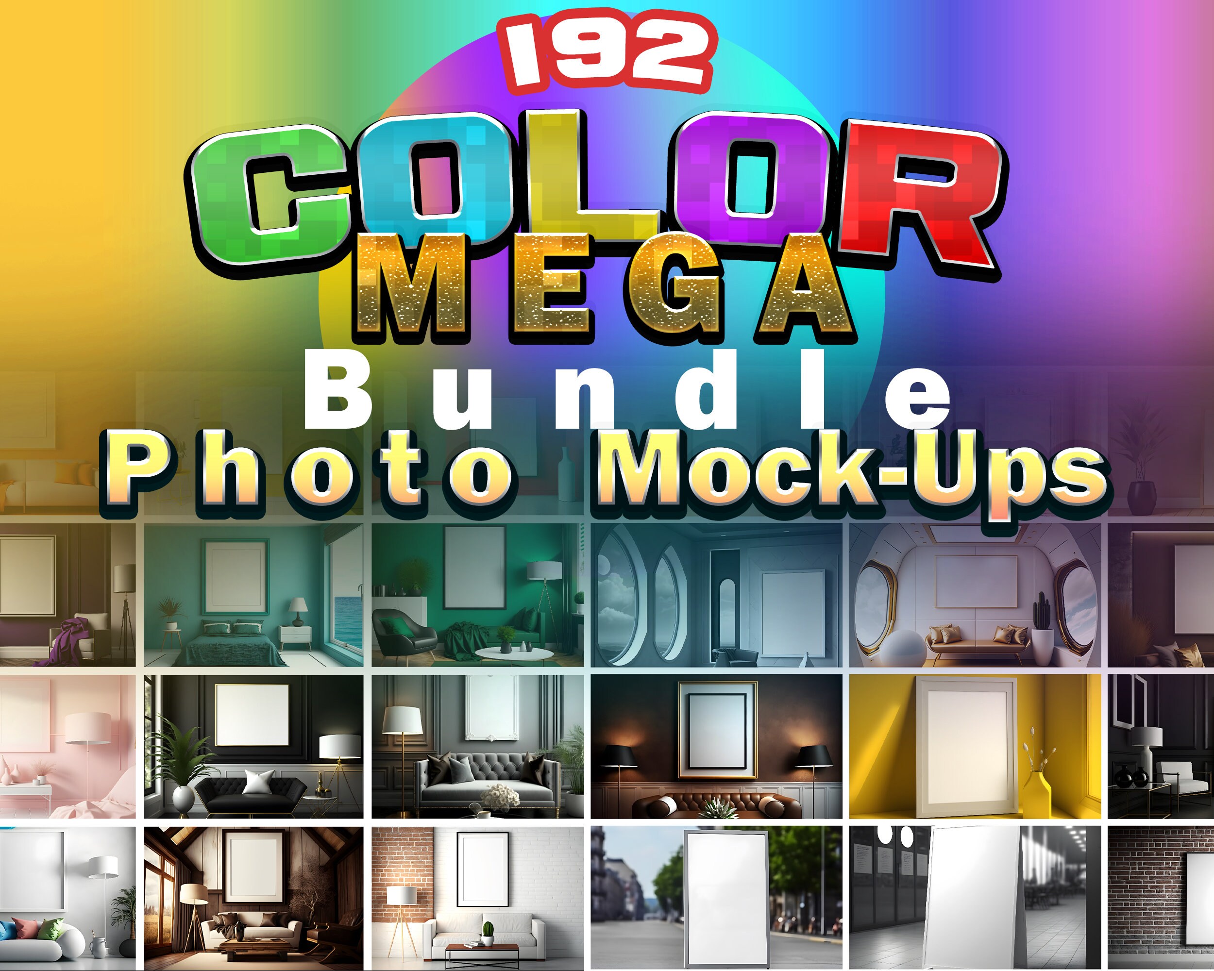192 All Color PSD Photo Mockups Bundle | Instant Download | Smart ...