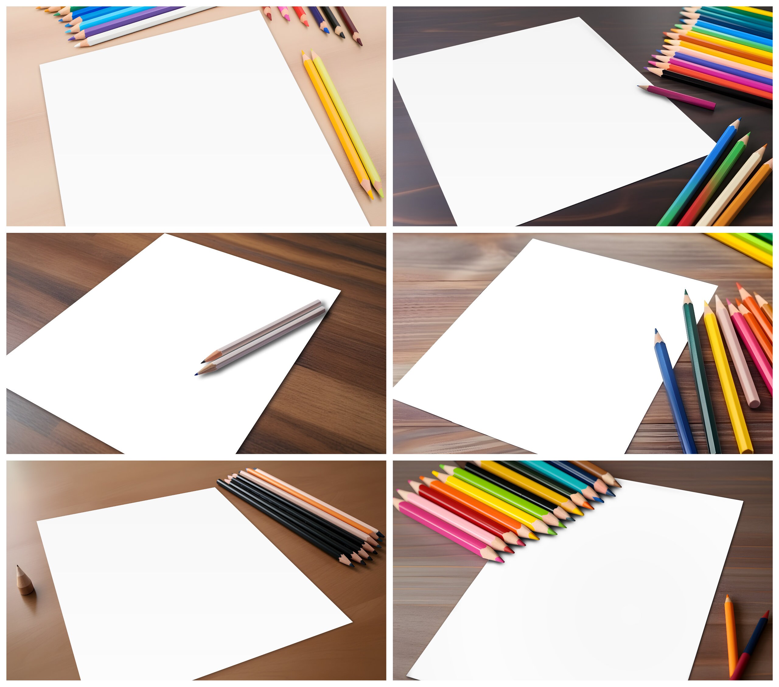 Pencil Drawing Mock-up Bundle | 6 PSD Smart Objects | PNG | Instant ...