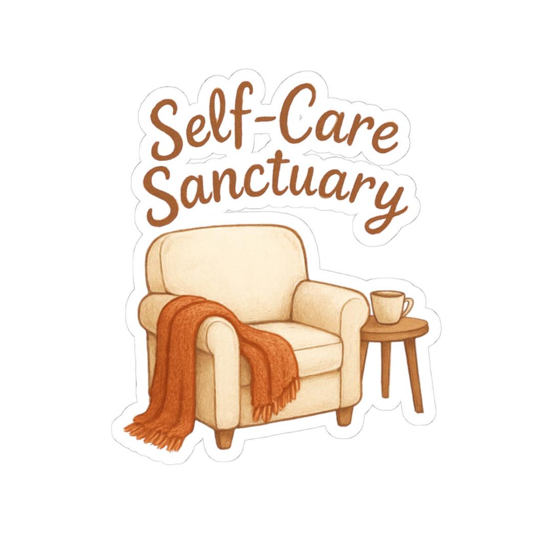 Self-care Sanctuary Sticker | Cozy Armchair, Tea, Throw Blanket - Etsy