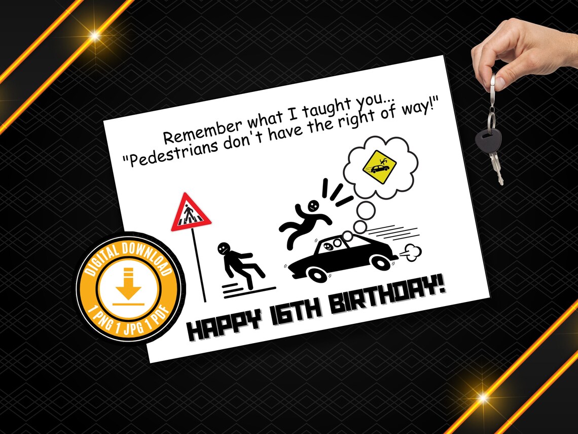 Funny 16th Birthday Card Printable Funny Birthday Gift for Him/her ...