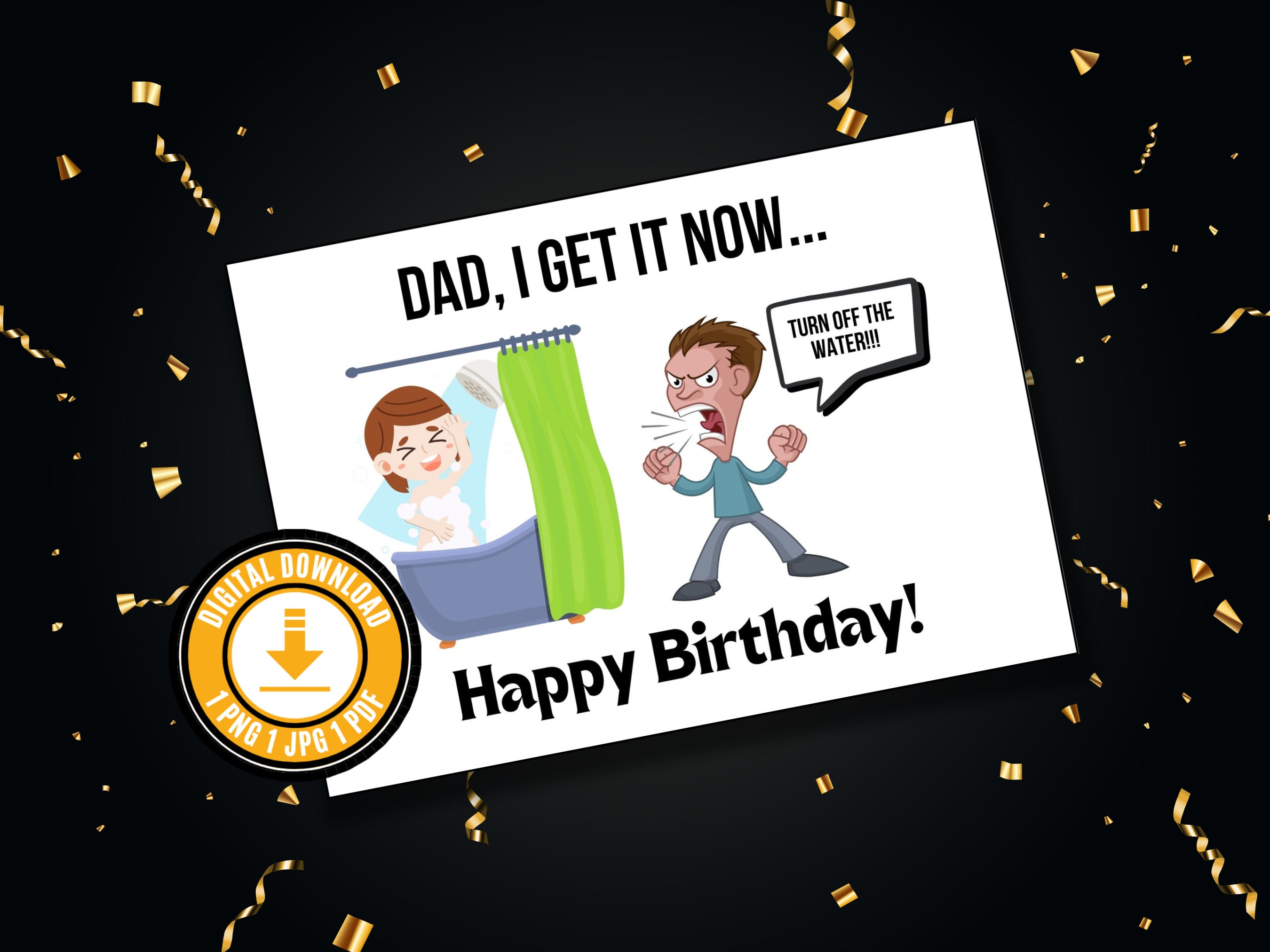 Funny Birthday Card for Dad: Daughter's Humor (digital Download) - Etsy
