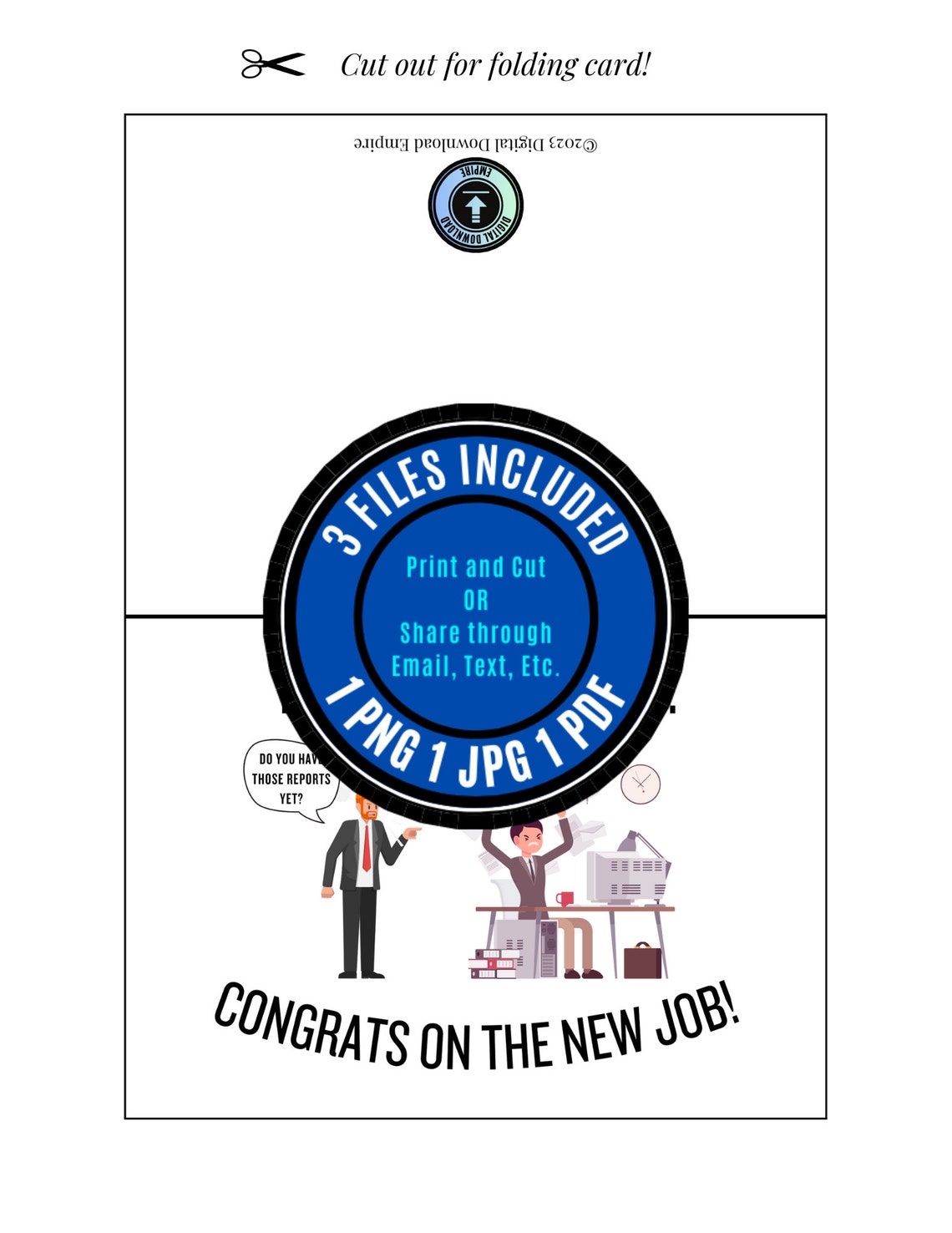 Funny New Job Card Printable Download Funny New Job Gift for Him Funny ...