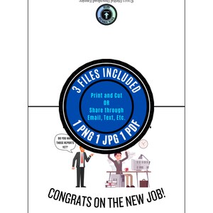 Funny New Job Card Printable Download Funny New Job Gift for Him Funny ...