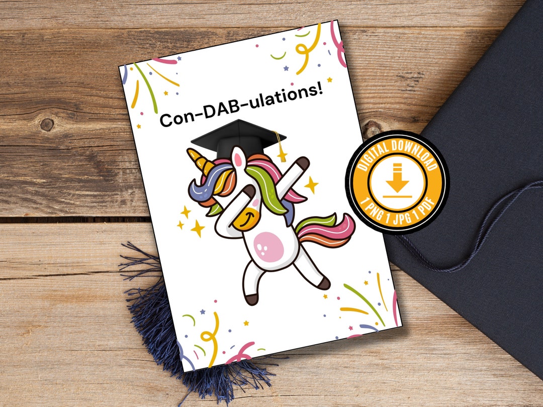 Funny Unicorn Graduation Card Printable Graduation Card Funny ...