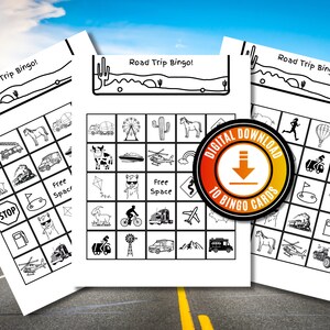 Road Trip Bingo Printable Activity for Kids Fun Road Trip Bingo Cards ...