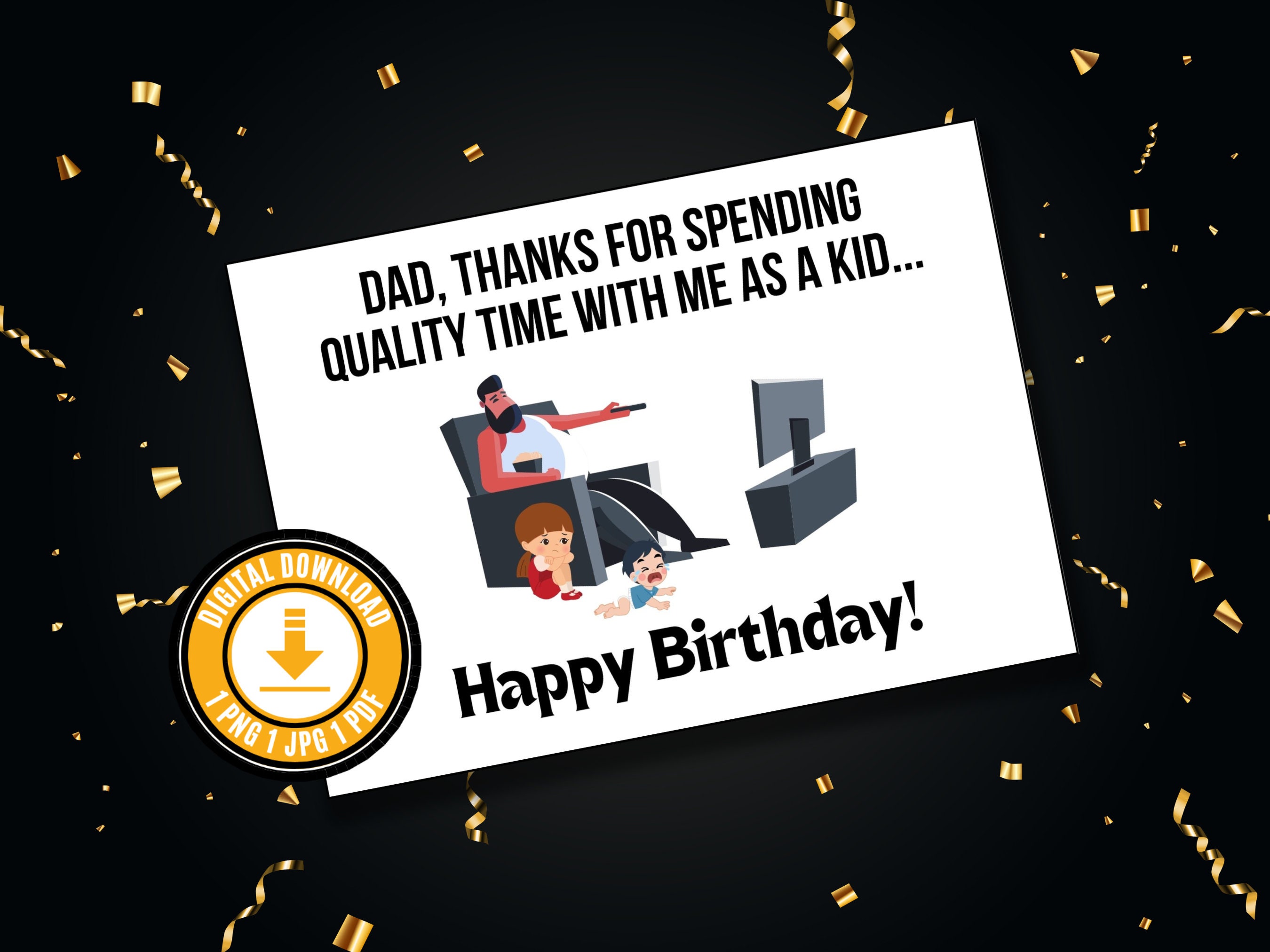 Funny Birthday Card for Dad: TV Remote Humor (digital Download) - Etsy