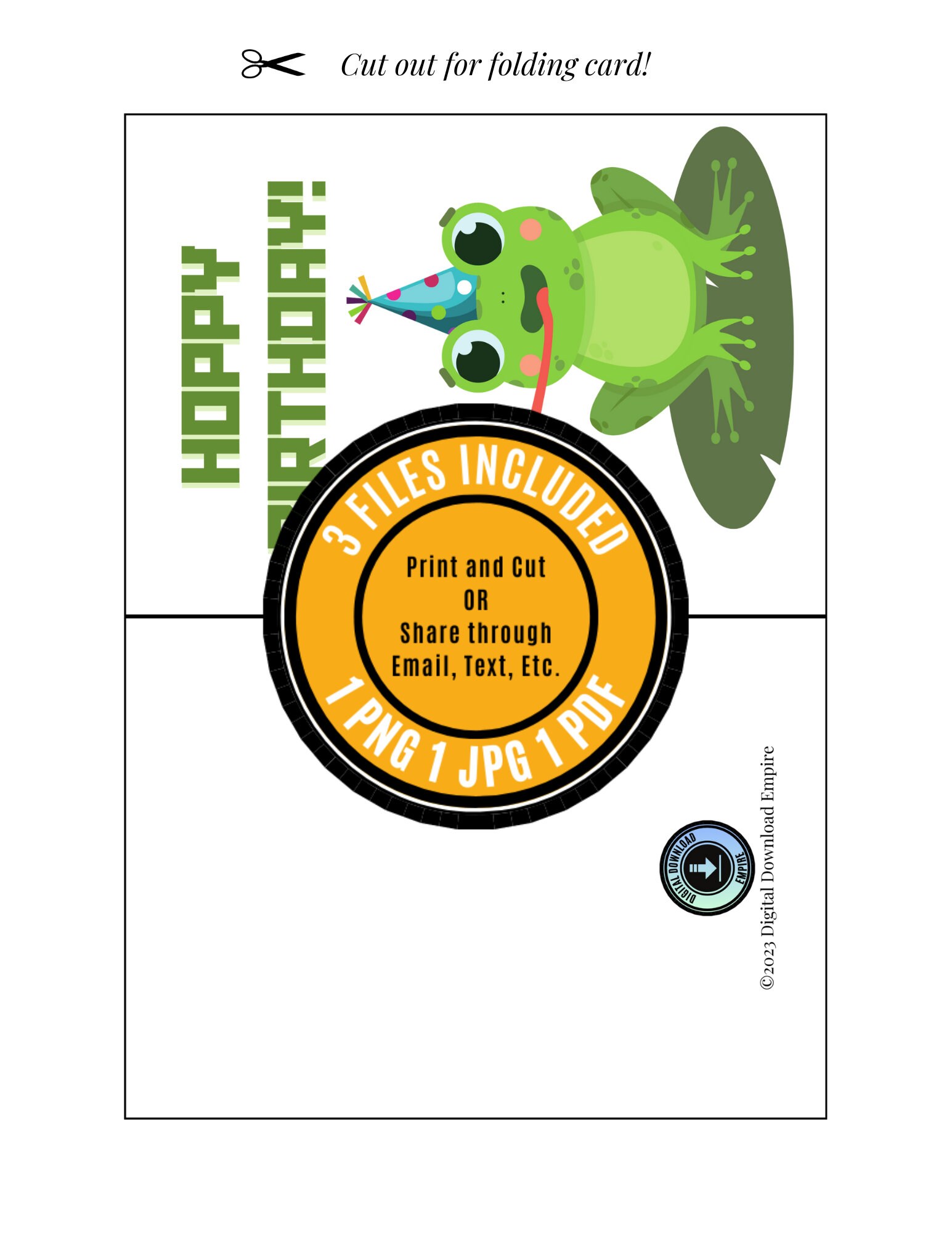Funny Frog Themed Birthday Card Printable Funny Birthday Gift for Him ...