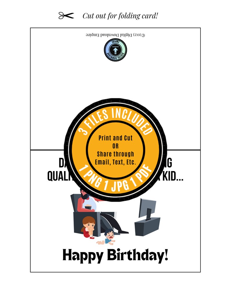 Funny Birthday Card for Dad: TV Remote Humor (digital Download) - Etsy