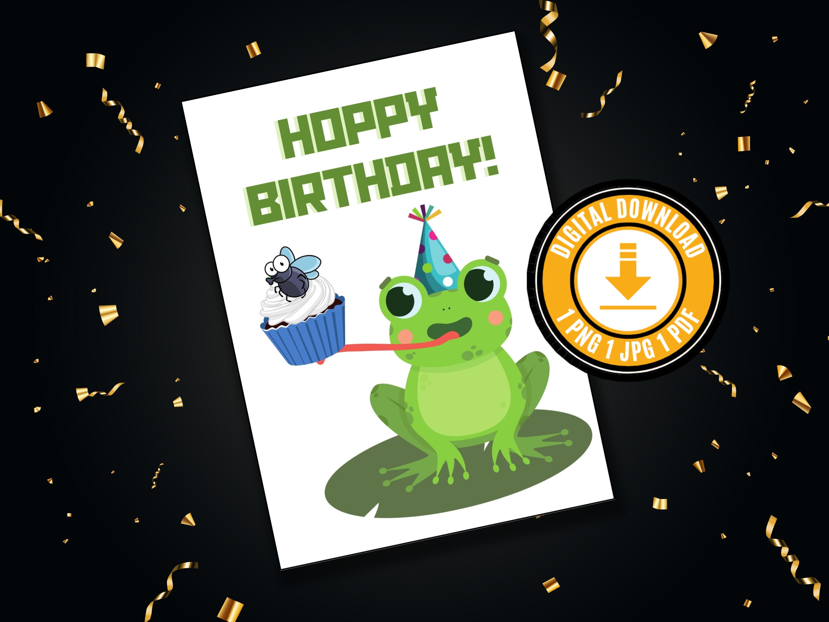 Funny Frog Themed Birthday Card Printable Funny Birthday Gift for Him ...