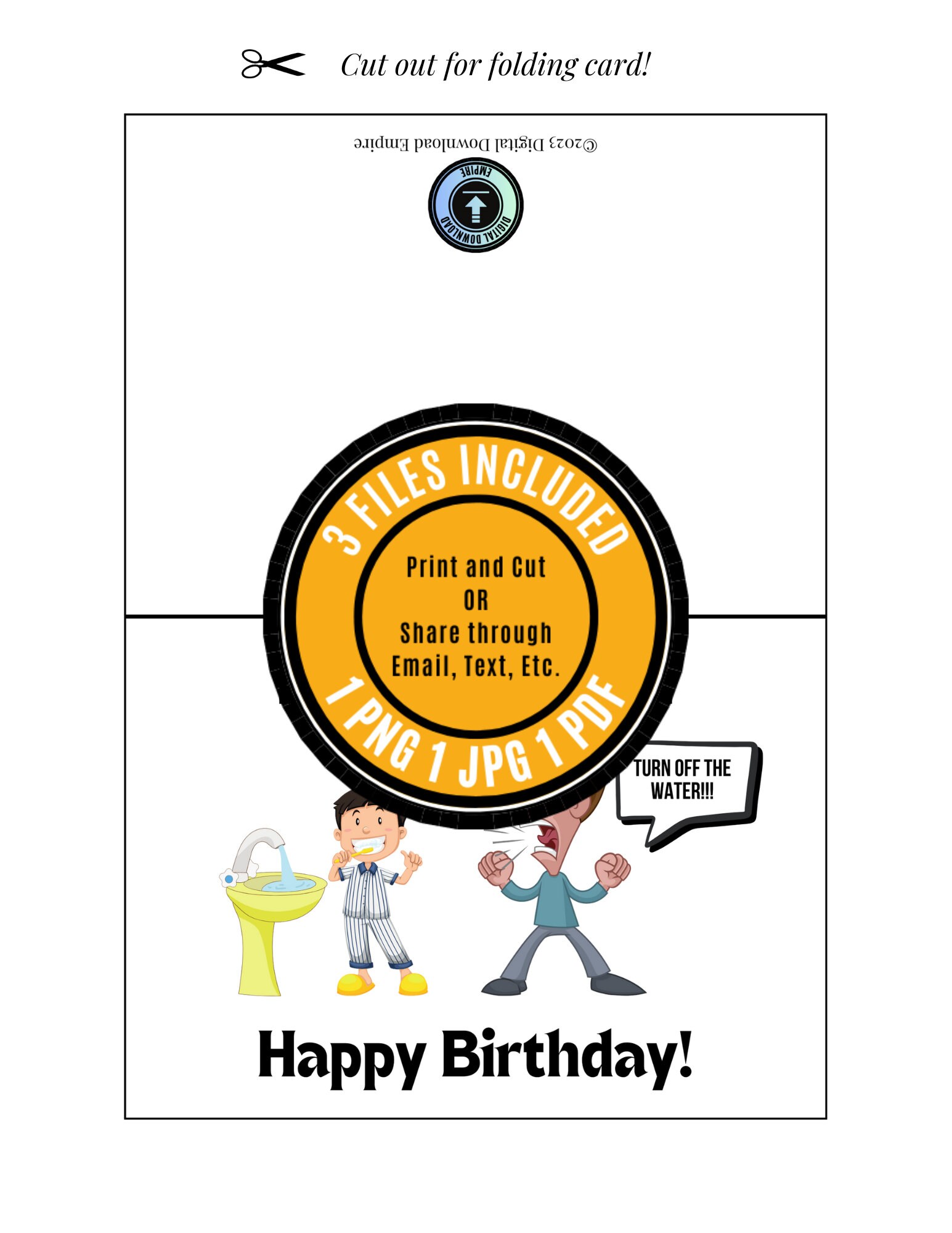 Funny Birthday Card for Dad: Water Conservation Humor (digital Download ...