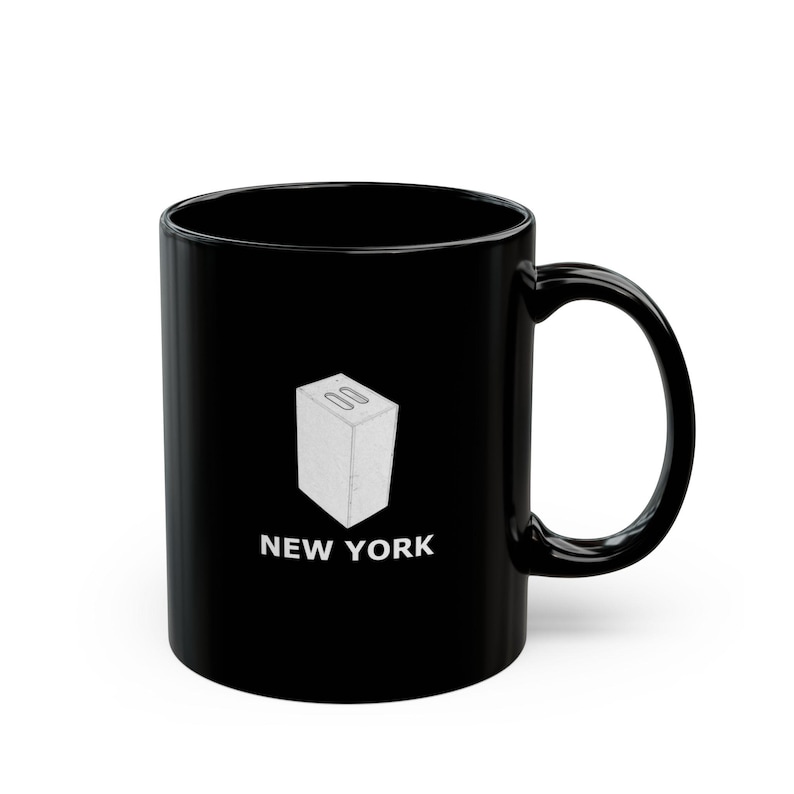Stylish Black Coffee Mug With New York Apple Box Stance, Unique Gift ...