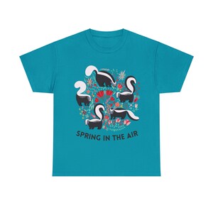 Spring in the Air Cotton Tee | Spring Skunks and Flowers Comfy T-shirt ...