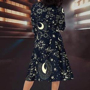 Celestial Galaxy Witch Dress | Halloween Costume | Black Moon Dress ...
