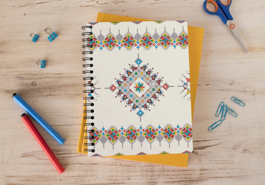 Ethnic Folk Art Spiral Notebook Ruled Line Journal for Gift - Etsy