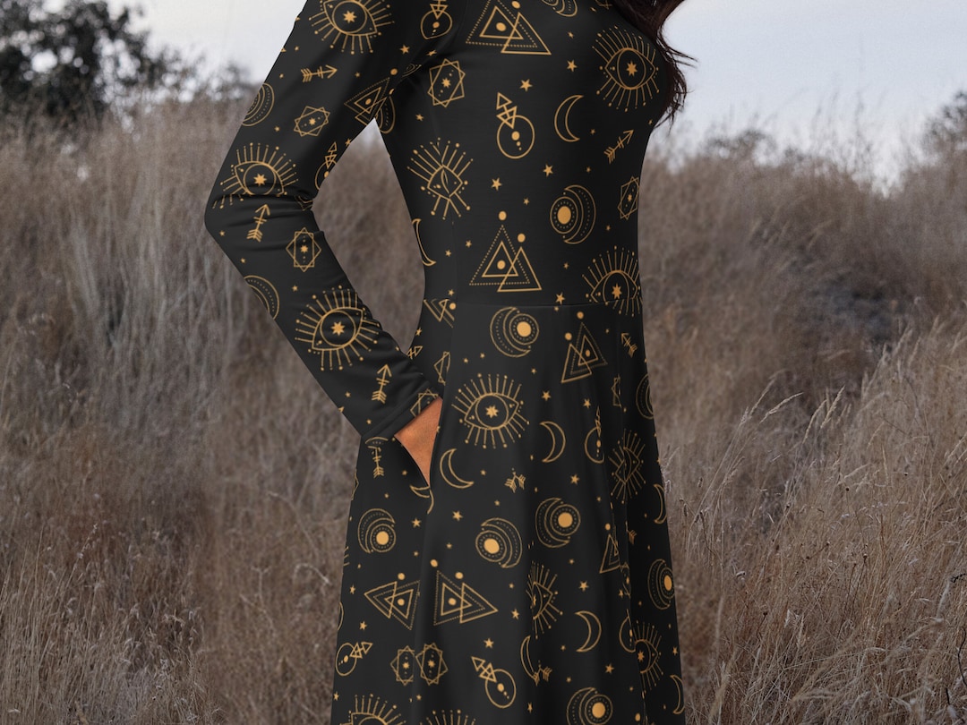 Celestial Dress - Galaxy Dress - Cosmic Moon Stars Dress - Astrology ...
