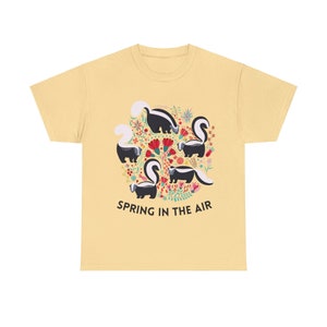 Spring in the Air Cotton Tee | Spring Skunks and Flowers Comfy T-shirt ...