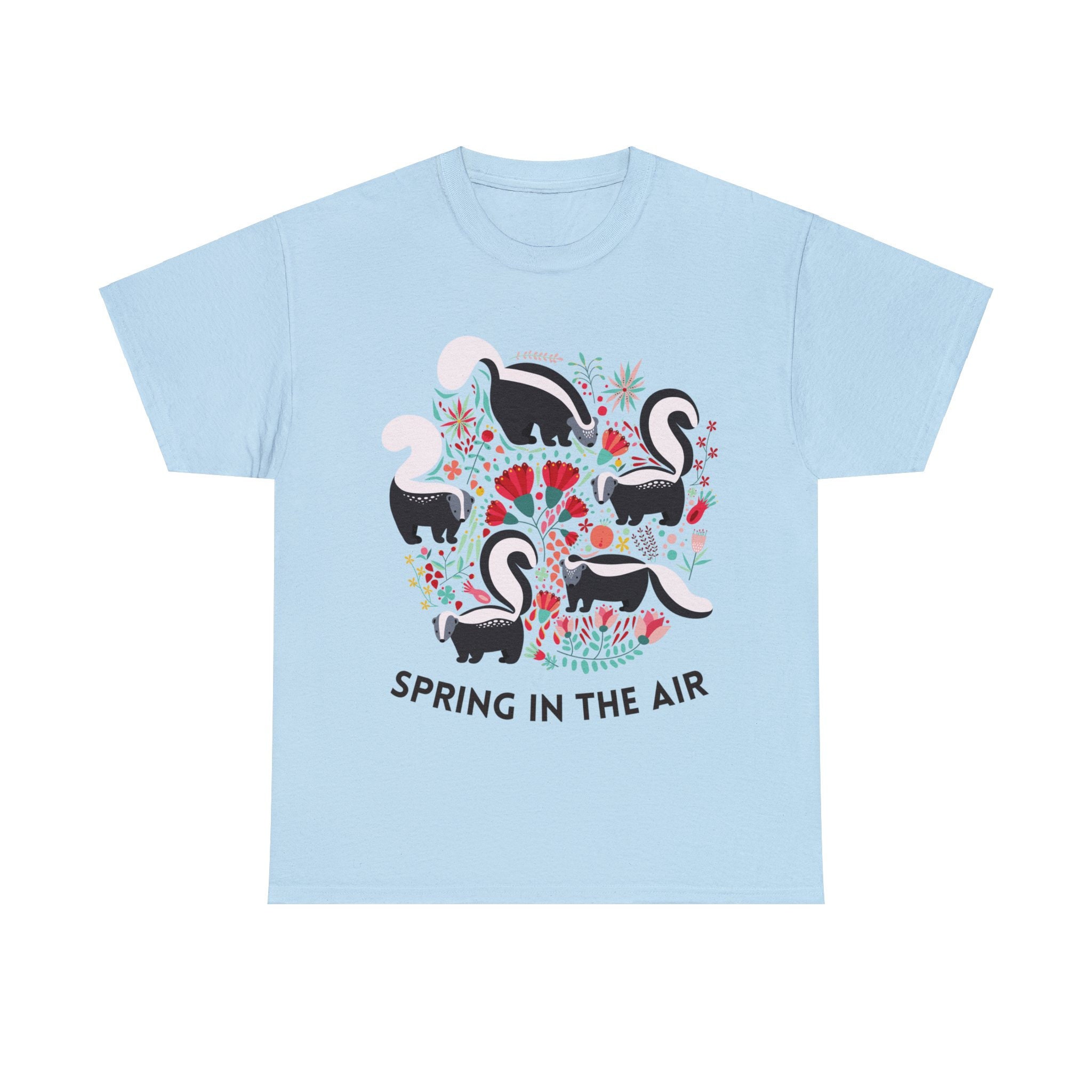 Spring in the Air Cotton Tee Spring Skunks and Flowers Comfy T-shirt ...