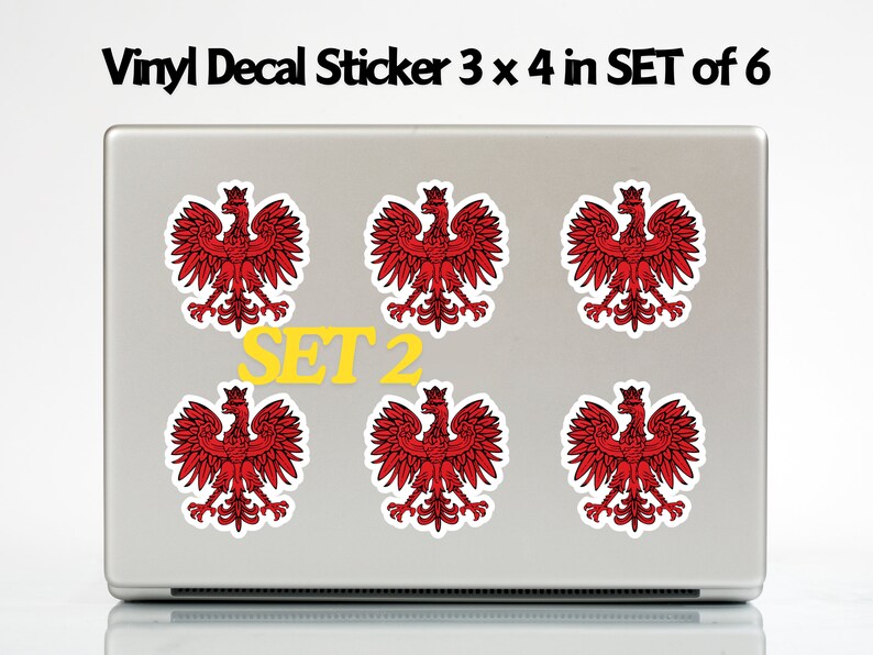 Polska Polish Eagle Orzel Vinyl Decal Sticker 3" X 4" SET of 3 and 6 ...