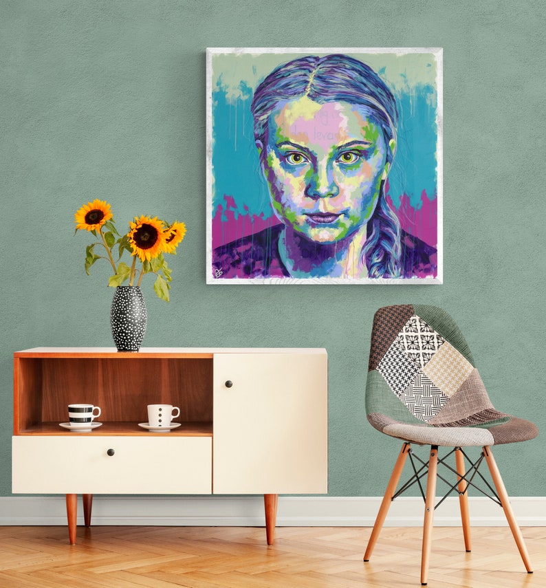 Greta Thunberg Portrait, Fine Art Print, Quote, Fridays for Future, Pop ...