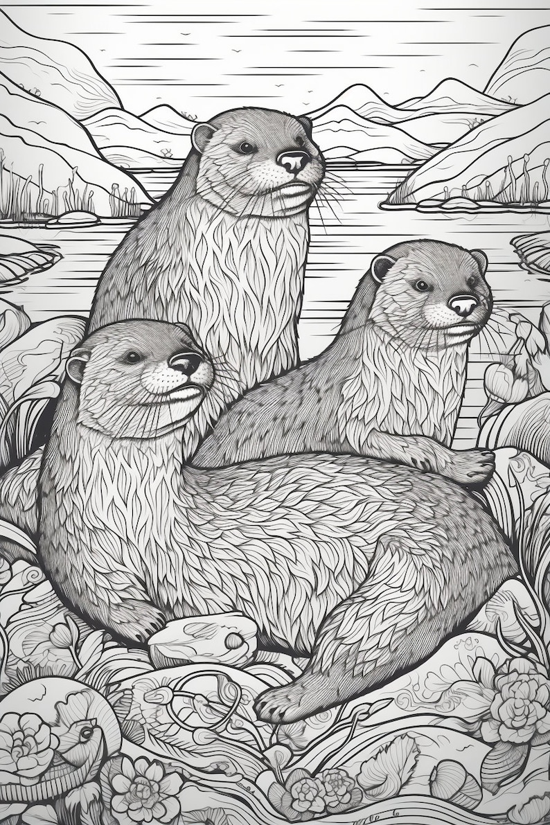 You Otter Be Coloring - Coloring Pages for Print or Procreate - Etsy