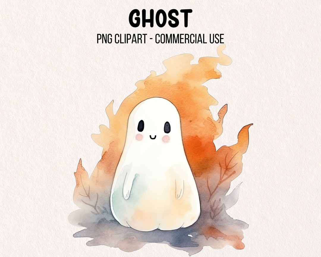 Watercolor Ghost PNG Clipart Watercolor Halloween Graphic - Etsy