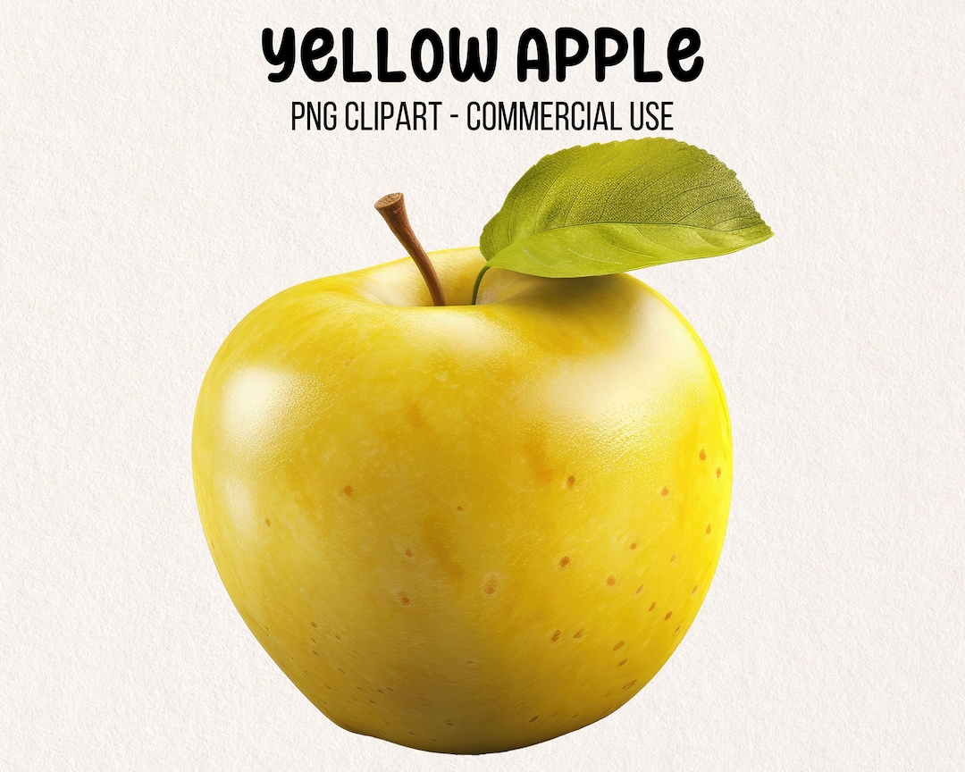 Yellow Apple PNG Clipart Autumn Fall DIY Instant - Etsy