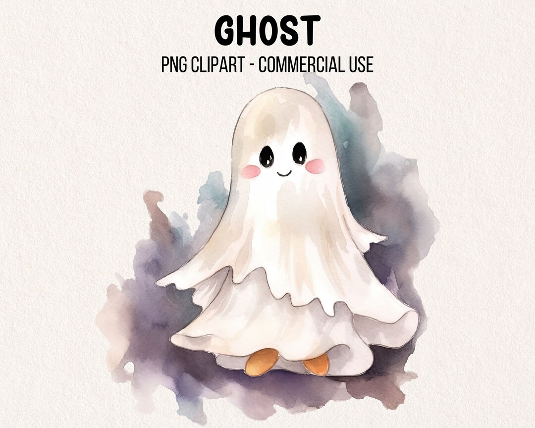 Cute Watercolor Ghost PNG Clipart Watercolor Halloween - Etsy
