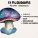 12 PNG Mushroom Watercolor Clipart Fantasy Clipart Mushroom Bundle ...