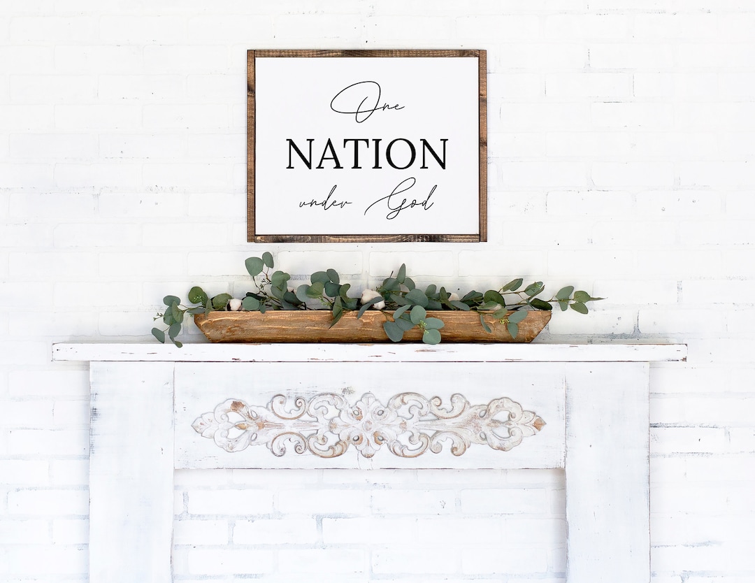 One Nation Under God - Wood Sign - Etsy
