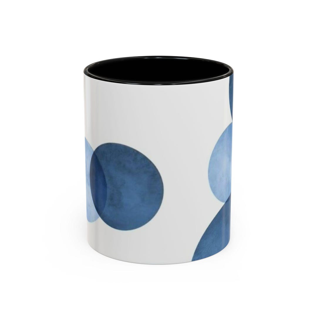 Blue Watercolor Circles Mug | Accent Coffee Mug 11oz 15oz - Etsy