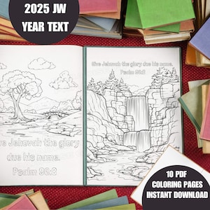 JW Coloring Pages 2025 Year Text: Bible Verse (digital PDF) - Etsy