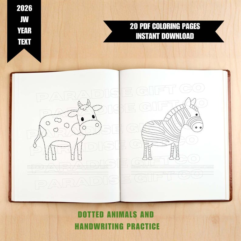 2026 Year Text Animal Tracing Coloring Book (digital File) - Etsy