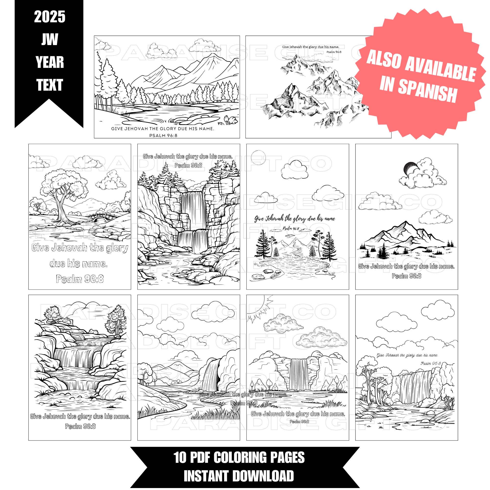 2025 Year Text JW Coloring Pages: Bible Verse Printable (PDF) - Etsy