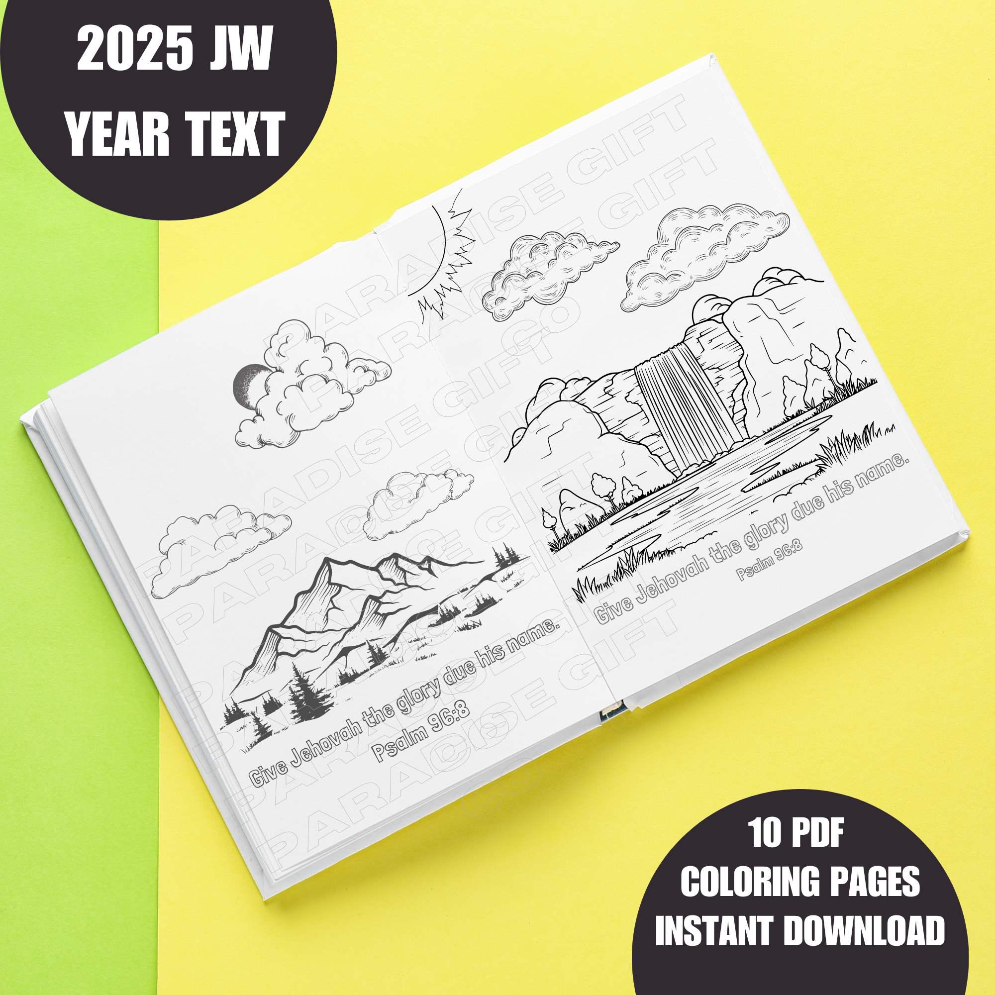 JW Coloring Pages 2025 Year Text: Bible Verse (digital PDF) - Etsy