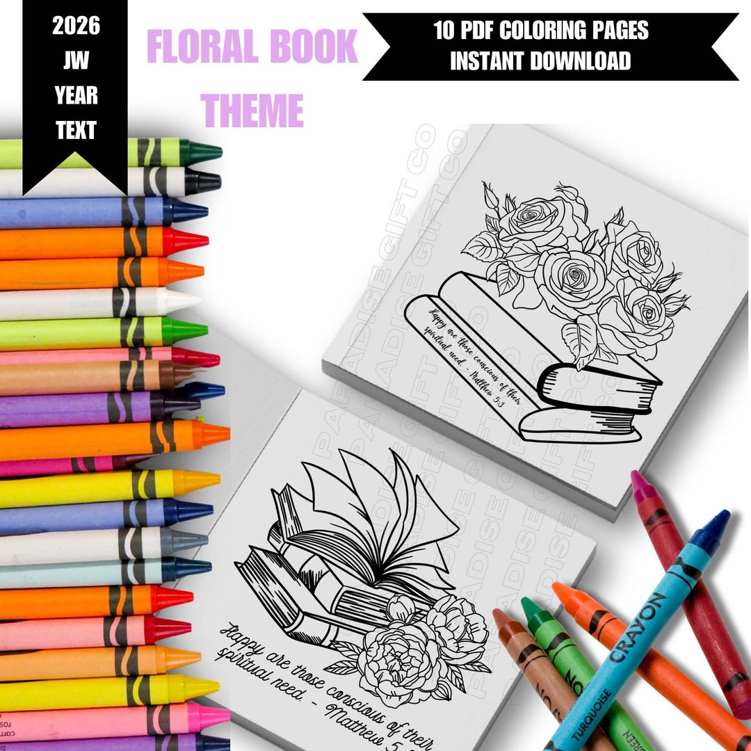 2026 Year Text JW Printable Coloring Book Pages Pioneer School Gift ...