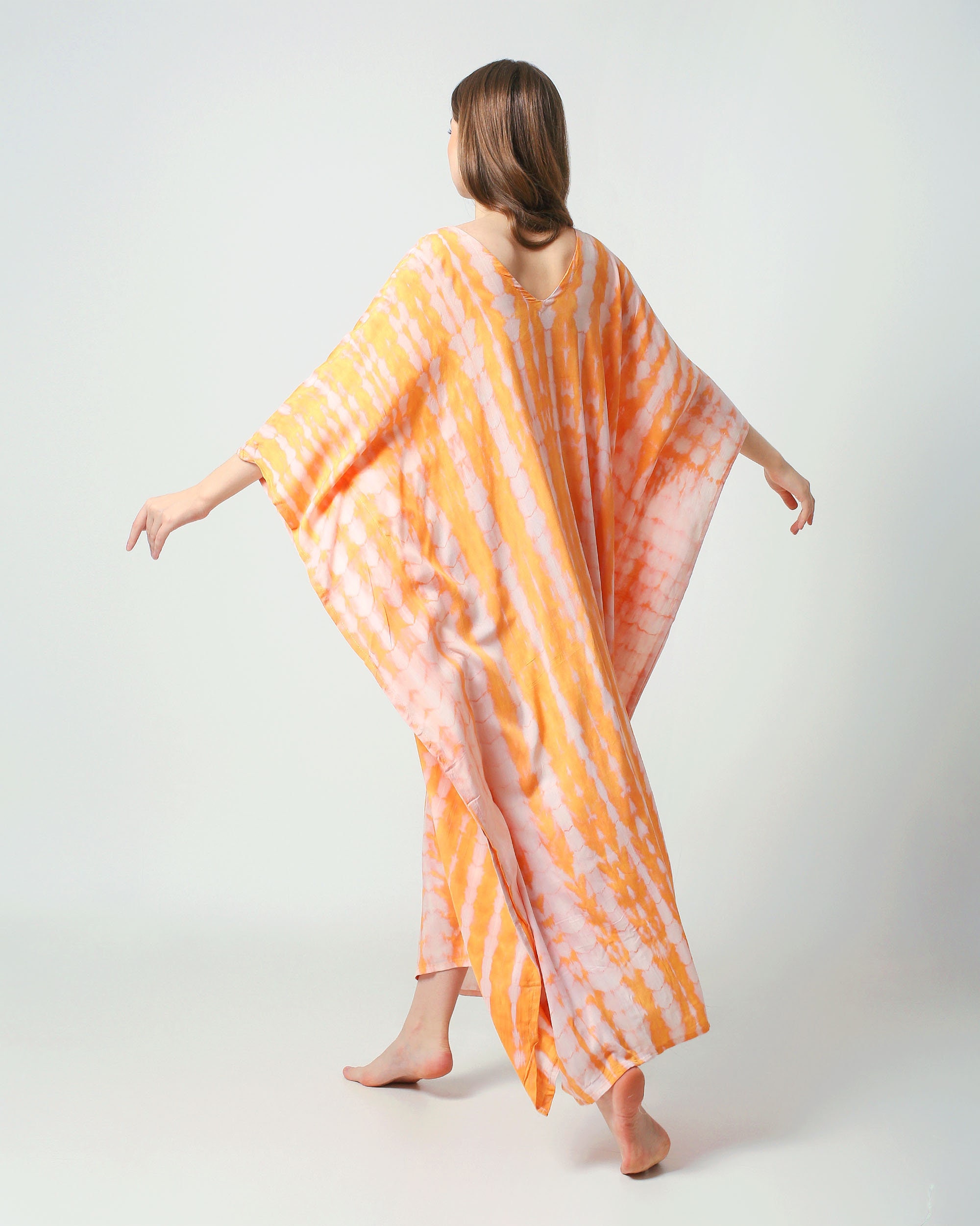 Long Kaftan Dress, Hand Twisted Tie Dye, Stylish Loungewear, Loose ...