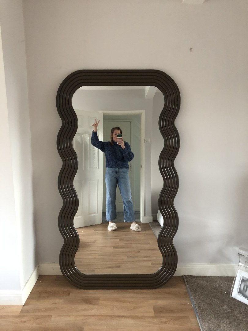 Irregular Curvy Floor Mirror Long Wave Full Body Mirror - Etsy