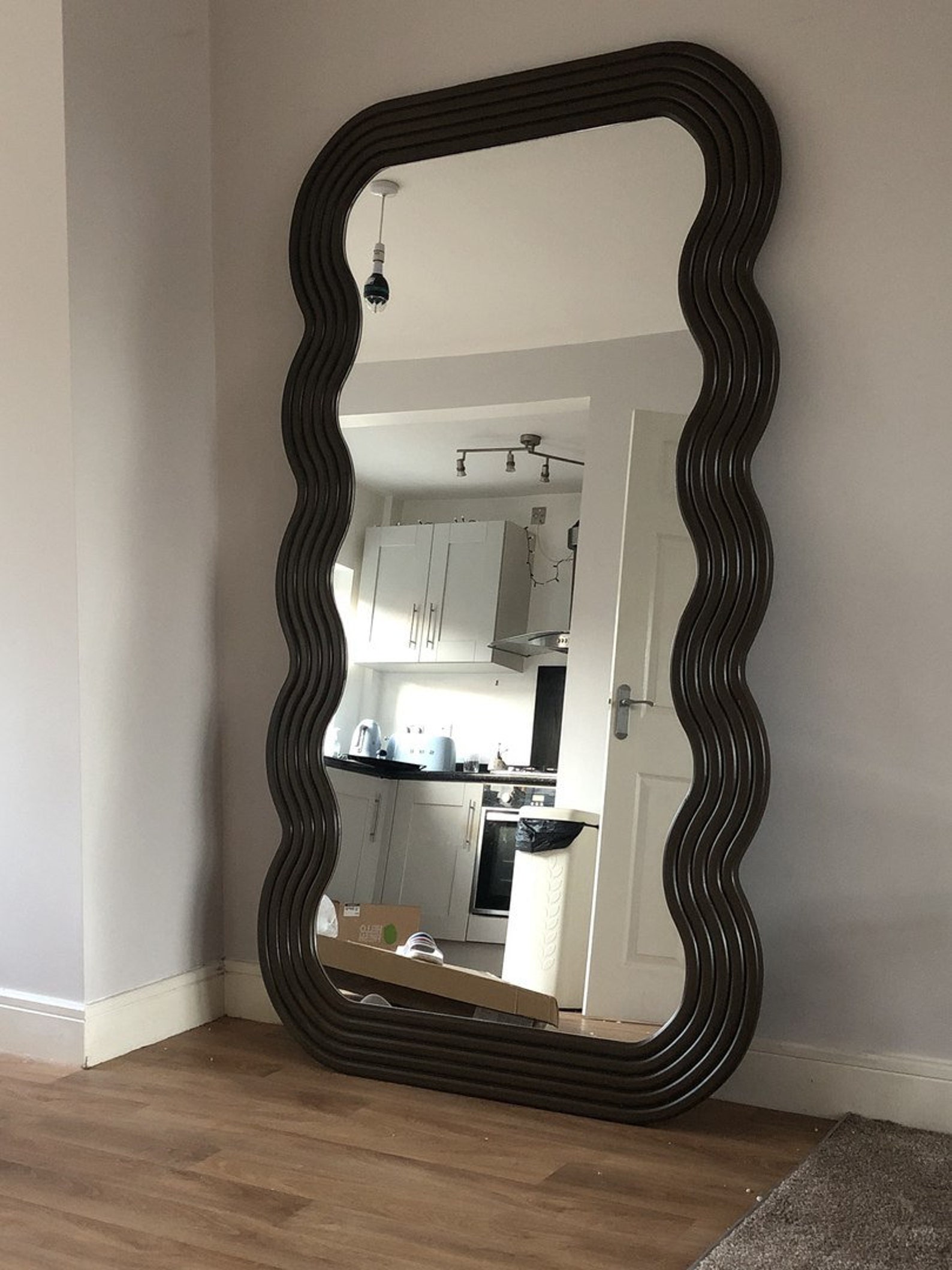 Irregular Curvy Floor Mirror Long Wave Full Body Mirror - Etsy