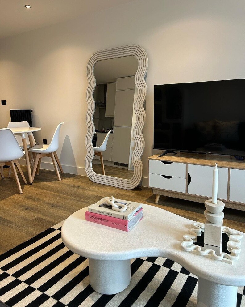 Irregular Curvy Floor Mirror Long Wave Full Body Mirror - Etsy