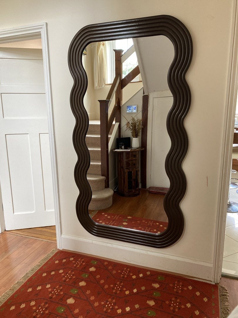 Irregular Curvy Floor Mirror Long Wave Full Body Mirror - Etsy