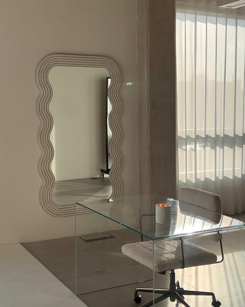 Irregular Curvy Floor Mirror Long Wave Full Body Mirror - Etsy