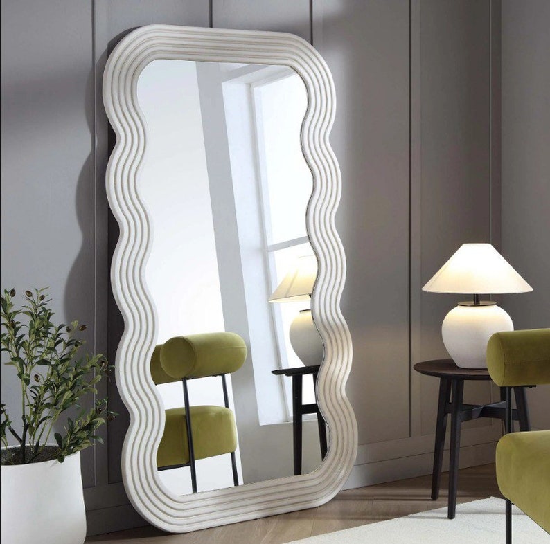 Irregular Curvy Floor Mirror Long Wave Full Body Mirror - Etsy