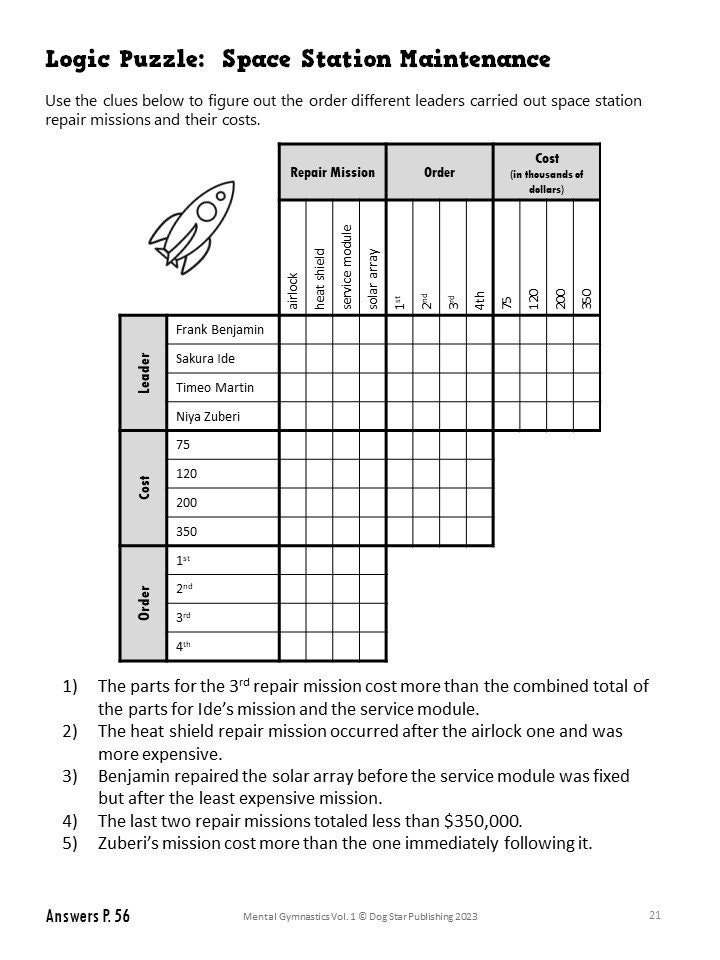 Mental Gymnastics: Outer Space Brain Teasers - Logic & Word Puzzles ...