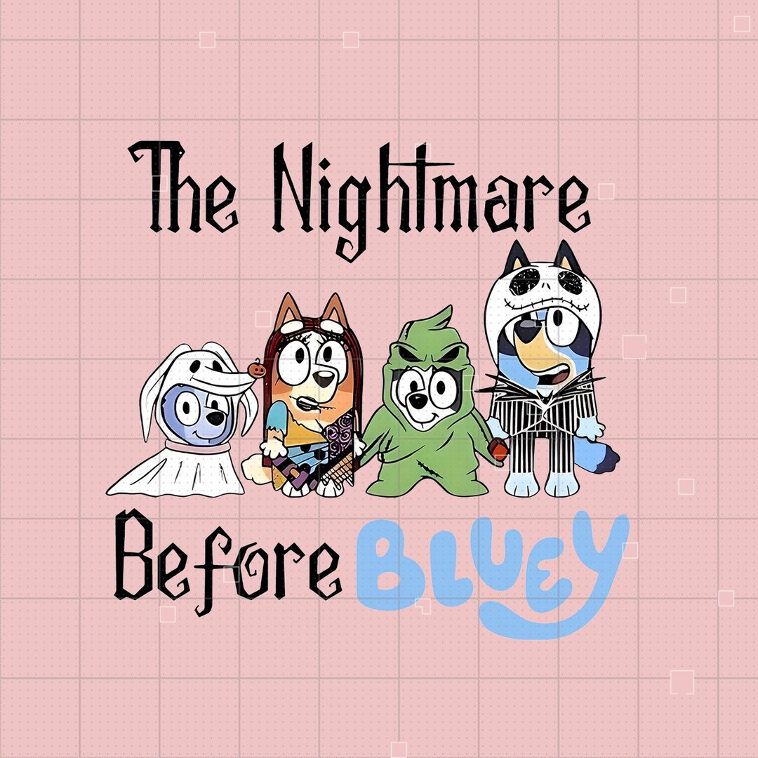 The Nightmare Before Bluey PNG, Bluey Halloween Png, Bluey and Bingo ...