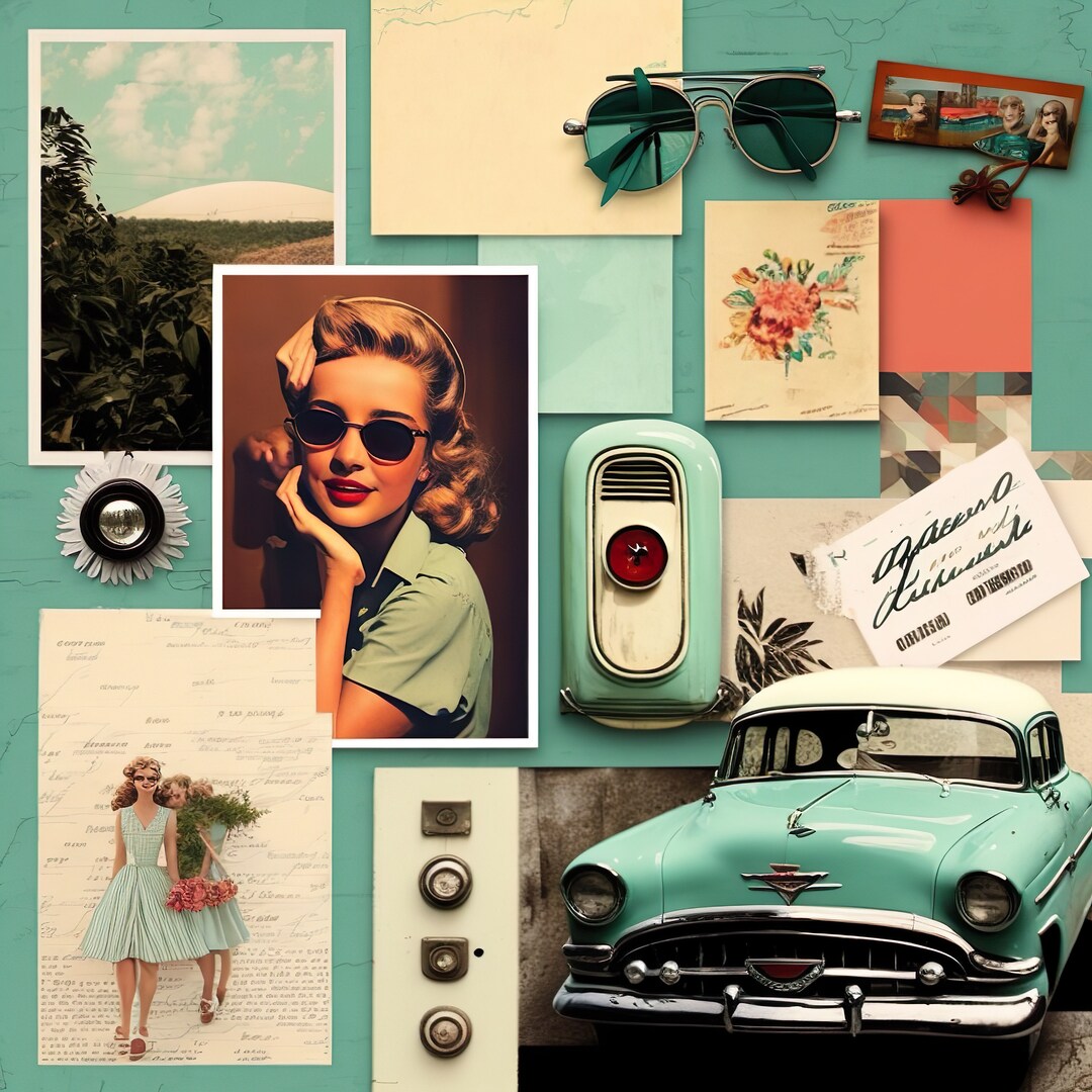 Dreamy Decades Mid Century portrait Art-digital AI Draw - Etsy