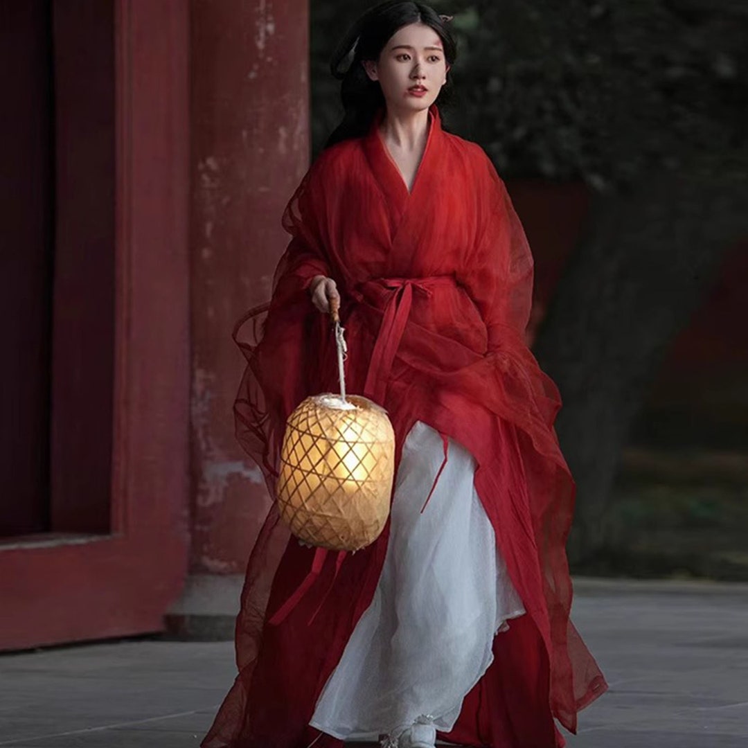 Red Ancient Style Hanfu Wei and Jin Dynasties Clothing - Etsy