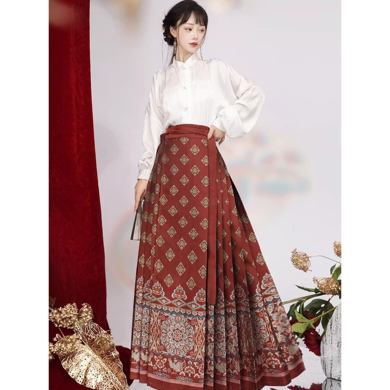 2pc/Set Ming Dynasty Ma Mian Skirt Women Hanfu Dress Set - Etsy.de