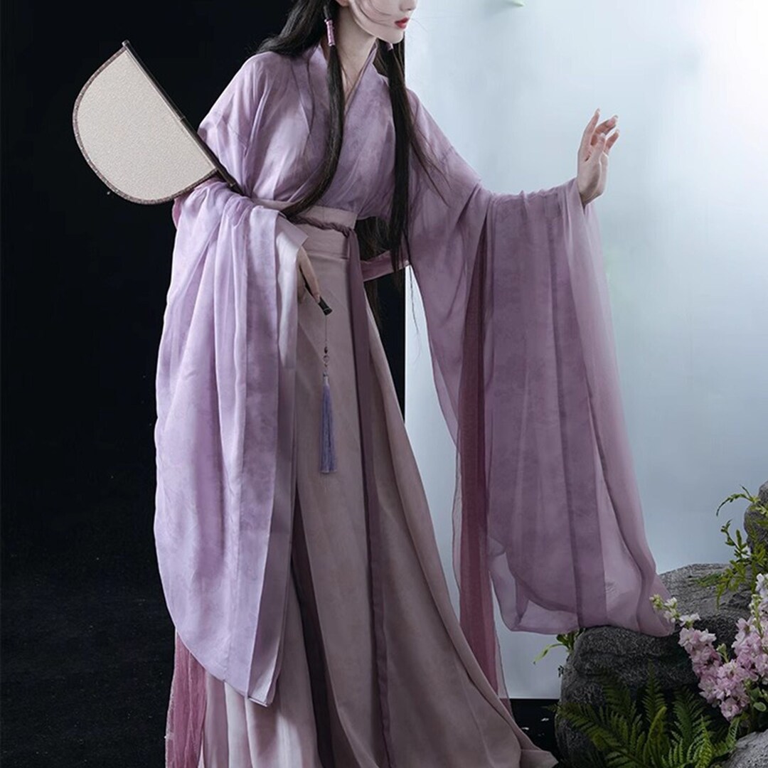 Purple Print Hanfu Women Hanfu Dress Set Traditional Chinese Clothing ...