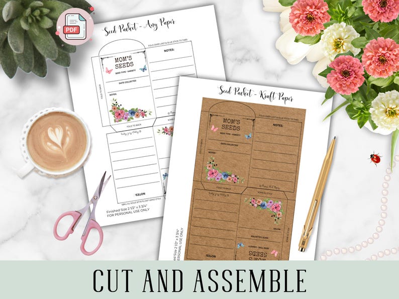 Seed Packet Printable Template, Seed Saving Envelope Printable, Seed ...