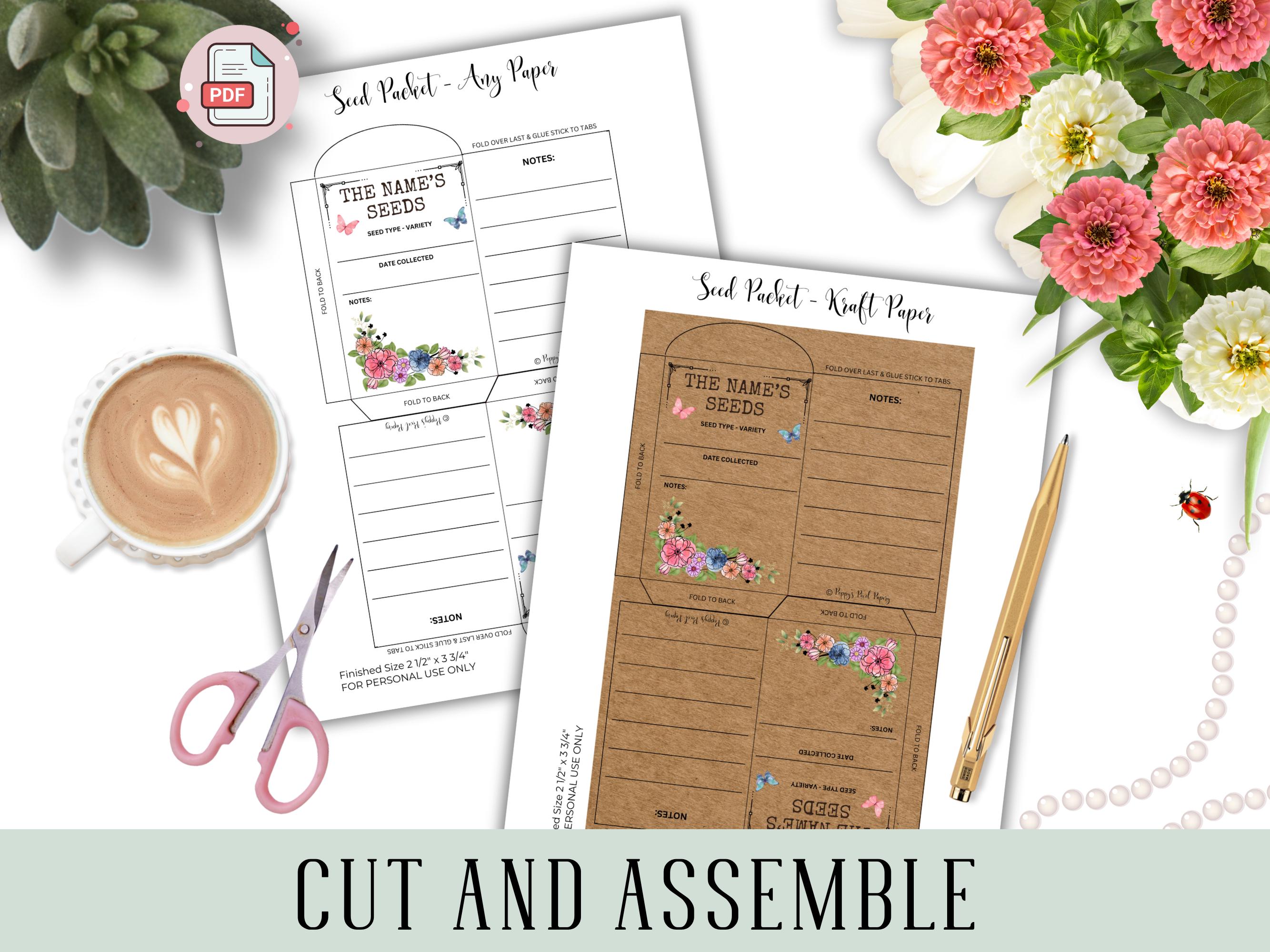 Seed Packet Printable Template, Seed Saving Envelope, Printable Label ...